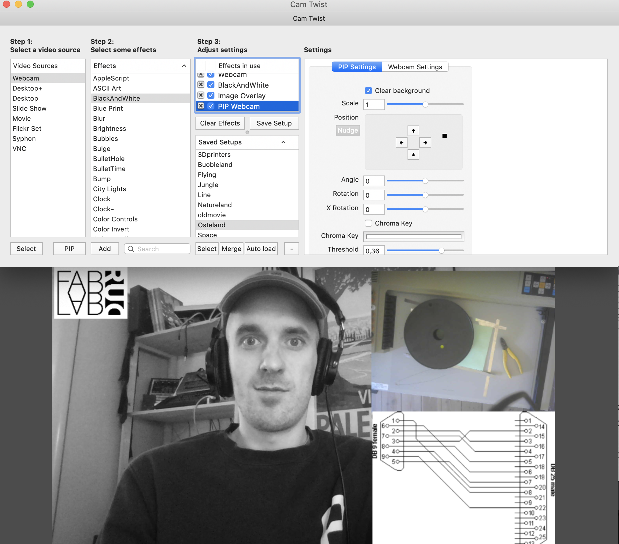 Advanced streaming-setup for quarantine meetings and live-streams